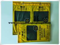 China Portable Yellow OPP / LDPE  Moisturizing Zipper Cigar Bag With Humidifier and window for sale