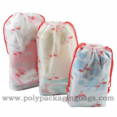 China Custom Moisture Proof Clothes Cosmetics Drawstring Plastic Bags for sale