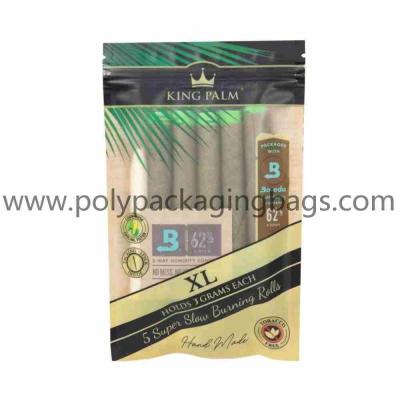 China Printed Resealable Aluminum Foil Cigar Wrap Bag With Zipper for sale