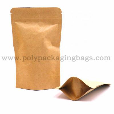 China Biodegradable Coffee Stand Up Kraft Paper Pouch With Bottom Gusset for sale
