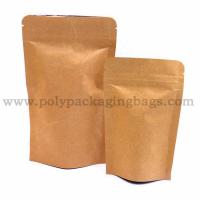 China Biodegradable Coffee Stand Up Kraft Paper Pouch With Bottom Gusset for sale