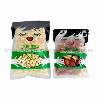 China custom Food Packaging Poly Flat Bags With Top Zipper In Three Side Heat Seal for sale