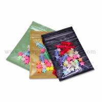 China custom Food Packaging Poly Flat Bags With Top Zipper In Three Side Heat Seal for sale