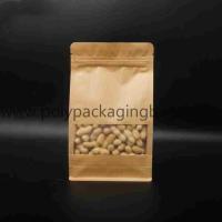 China Kraft paper composite zipper bag with frosted window in front for sale