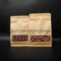 China Kraft paper composite zipper bag with frosted window in front for sale