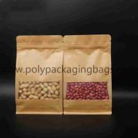 China Kraft paper composite zipper bag with frosted window in front for sale