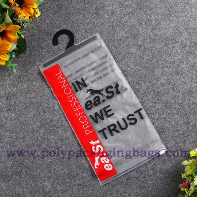 China EVA PVC Underwear Plastic Packaging Poly Bags With Hanger Hook for sale