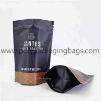 China Stand up shape coffee packaging bags plastic black Mylar ziplock bag for sale