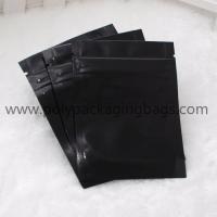 China Black Matte Smell Proof aluminum foil ziplock zipper bags for sale