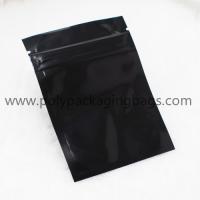 China Black Matte Smell Proof aluminum foil ziplock zipper bags for sale
