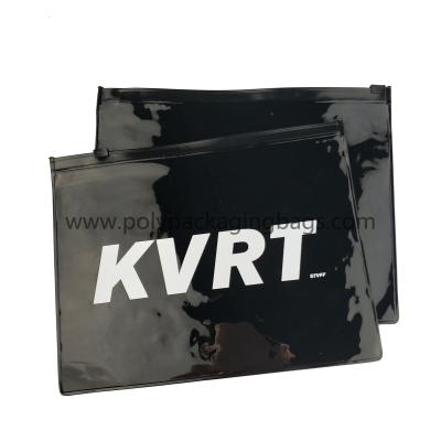 China CN custom printed PVC opeque black plastic clothing ziplock bag for sale