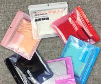 China Fashion transparent multi-color plastic zipper clothing underwear bags for sale