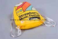 China 40L 0.05mm PE Plastic Drawstring Backpack For Clothing Drawstring Plastic Bags for sale