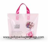 China 100 Microns Plastic Shopping Bags With Soft Loop Handles for sale
