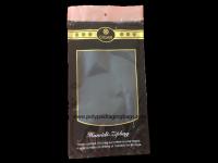 China 13.5cm * 24.5cm, thickness 0.07mm, black printed cigar moisturizing zipper plastic bag with transparent window. for sale
