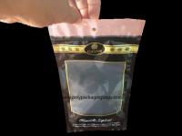 China 13.5cm * 24.5cm, thickness 0.07mm, black printed cigar moisturizing zipper plastic bag with transparent window. for sale