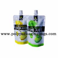 China 100 Micron Stand Up Juice Spouted Pouches Packaging Stand Up Spout Pouch for sale