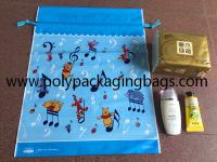 China Gravure Printing 0.06mm Frosted CPE Plastic Drawstring Bags for sale