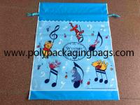 China Gravure Printing 0.06mm Frosted CPE Plastic Drawstring Bags for sale