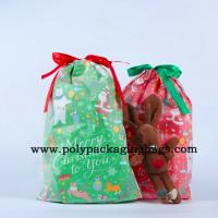 China Exquisite 0.075mm Plastic Drawstring Christmas Gift Bags for sale