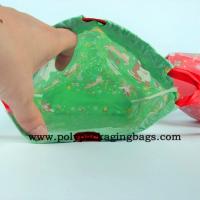 China Exquisite 0.075mm Plastic Drawstring Christmas Gift Bags for sale