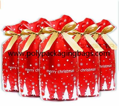 China Biodegradable CPE Drawstring Christmas Gift Bags for sale