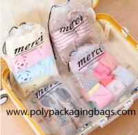 China Transparent PE Drawstring Plastic Bags For Garment Storage for sale