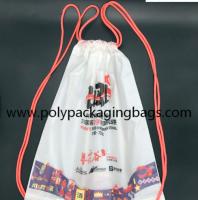 China 7mm Cotton Rope CPE LDPE Plastic Drawstring Backpack for sale
