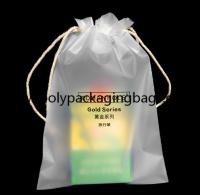 China RoHS Gravure Printing Frosted Poly Drawstring Bags Double Draw String Travelling Pouchess for sale