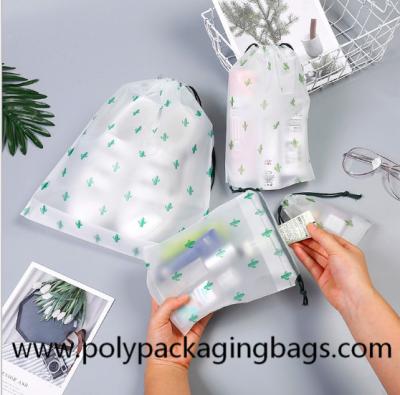 China 22*33cm Frosted PE Plastic Drawstring Pouch Bag for sale