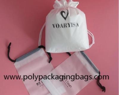 China CMYK Color Frosted Drawstring Plastic Bags For Garment Packing for sale