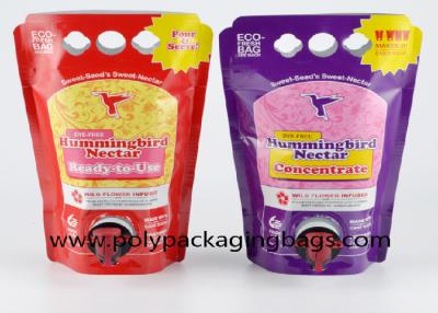 China Double Bottom 1.5L 3L 5L Aluminum Foil Spouted Pouches Packaging Bags With Spigot for sale