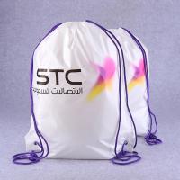 China 0.08mm CPE LDPE Plastic Drawstring Backpack For Fitness for sale