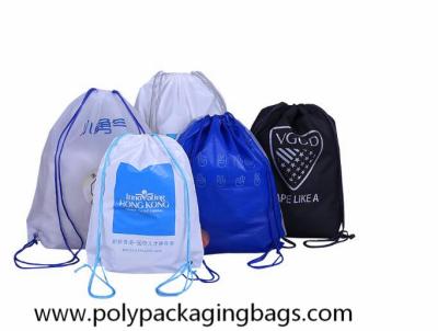 China 10kgs Strength Two Layer CPE LDPE Plastic Drawstring Backpack for sale