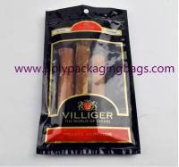 China Moisture Proof Plastic Cigar Packaging Bag With Resealable Ziplock for sale