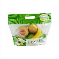 China Gravure Printing Transparent CPP Fruit Packaging Bags With Portable Hole for sale