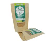 China SGS Resealable 0.07mm Kraft Stand Up Pouch With Transparent Window for sale