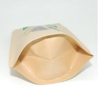 China SGS Resealable 0.07mm Kraft Stand Up Pouch With Transparent Window for sale