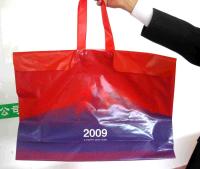 China Custom Printed Large Plastic Shopping Bags with Rope Handles / Button for sale