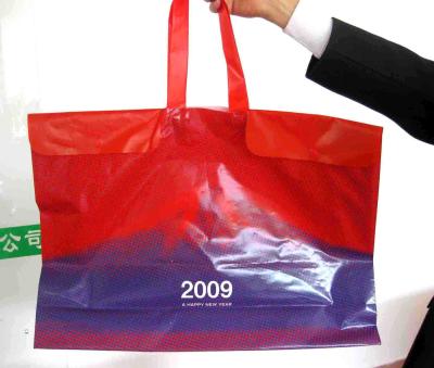 China Custom Printed Large Plastic Shopping Bags with Rope Handles / Button for sale