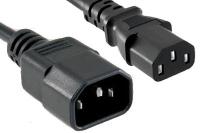 China Black IEC Panel Mount C14 To C13 Ac Power Cable 1.5mm2 10A 250V for sale