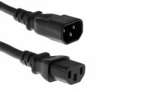China Black IEC Panel Mount C14 To C13 Ac Power Cable 1.5mm2 10A 250V for sale