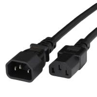 China Black IEC Panel Mount C14 To C13 Ac Power Cable 1.5mm2 10A 250V for sale