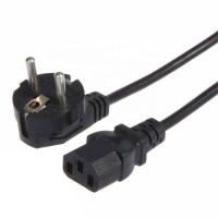 China 3 Pin EU Plug Rubber Ac Power Cable Cord 1.2m 1.5m 1.8 Meters for sale