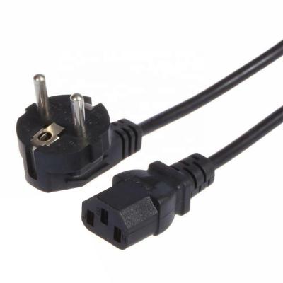 China 3 Pin EU Plug Rubber Ac Power Cable Cord 1.2m 1.5m 1.8 Meters for sale