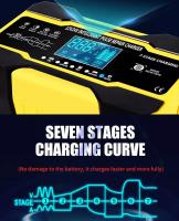 China 12V 10A Touch Screen Pulse Repair LCD Voltage Intelligent Car Battery Charger for sale