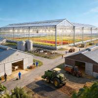China Custom Agricultural Steel Frame Building for Farm Greenhouses Barns for sale