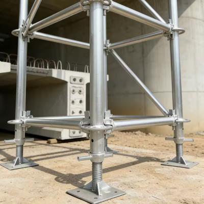 China Q355B Steel 350MM Corrosion-Resistant Ringlock Scaffolding Base System for Construction Projects for sale