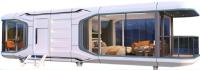China Luxurious 38m² Mobile Space Capsule House with Panoramic Balcony & 2 Bedrooms - Galvanized Steel Frame Prefab Tiny Home for sale