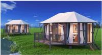 China Premium Galvanized Steel Framework Glamping Tent with Smart Control System and Low-E Laminated Glass for sale